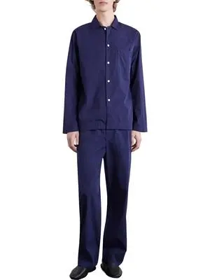 TEKLA Organic Cotton-poplin Pyjamas Set - Blue