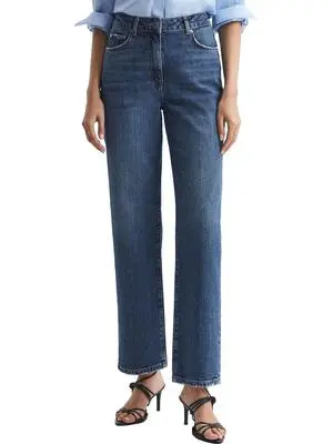 REISS Selinmid Mid Rise Straight Leg Jeans - Blue