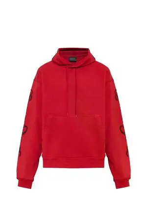 Balenciaga Logo Hooded Sweatshirt - Red