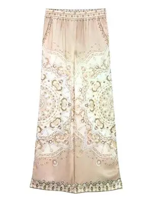 Camilla Grotto Goddess-print Straight-leg Trousers - Neutrals