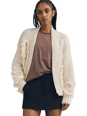 Maeve Heart Icon Open-front Cardigan Sweater - Cream