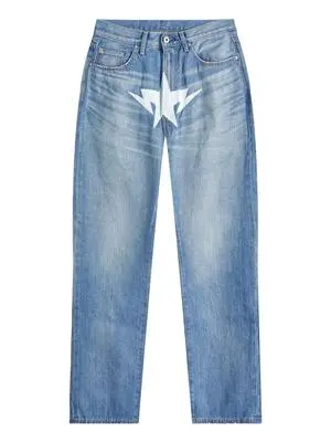 A BATHING APE Twin Star Relaxed Fit Jeans - Light Indigo