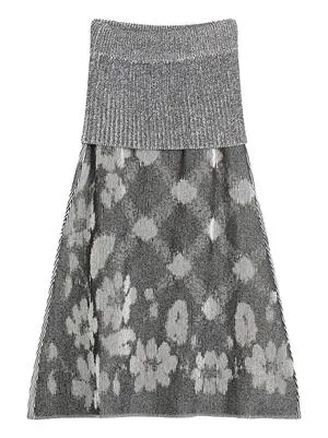 PAOLINA RUSSO Illusion Knit Maxi Skirt - Black/white