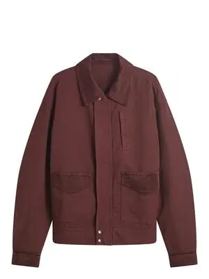 Dries Van Noten Overdyed Cotton Twill Bomber Jacket - Burgundy