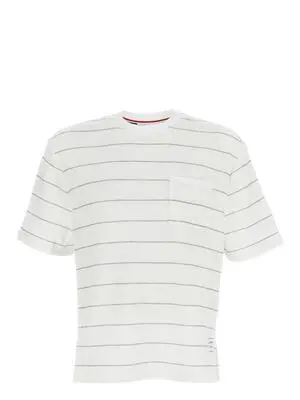 Thom Browne Striped Crew Neck T-shirt - White