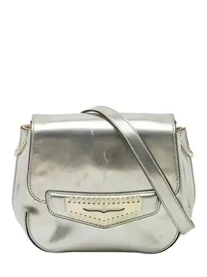 TOD'S Patent Leather Crossbody Bag - Silver