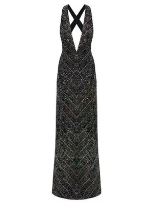 Missoni Patterned V-neck Maxi Dress - Black