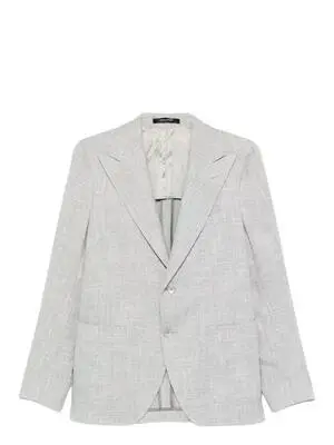 Tagliatore Herringbone-pattern Single-breasted Blazer - Grey