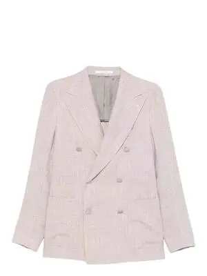 Tagliatore Double-breasted Herringbone Blazer - Pink
