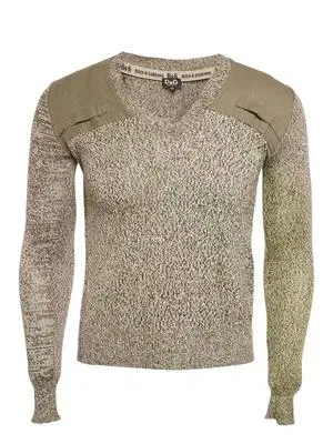 DOLCE & GABBANA V-Neck Long Sleeve Knit Sweater
