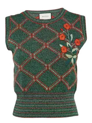 Gucci Embroidered Vest - Green