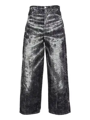 TAAKK Wash-Effect Wide Leg Jeans