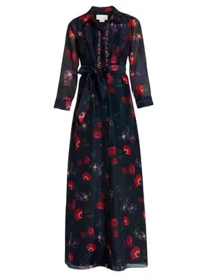 Sachin & Babi Addison Embellished Floral-print Maxi Dress - Blue