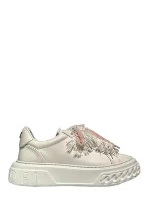 Casadei Fringe Platform Sneakers - White