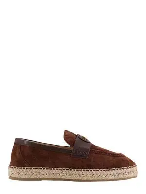 Valentino Garavani Logo-plaque Espadrilles - Brown