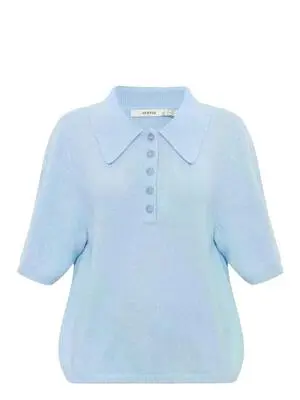 GESTUZ Collared Polo Top - Blue