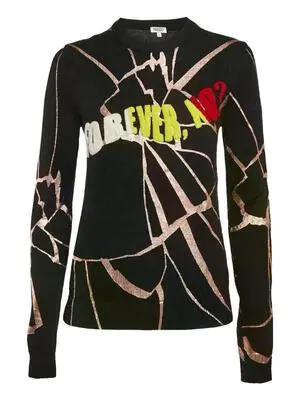 Kenzo Metallic-print Wool Sweater - Black