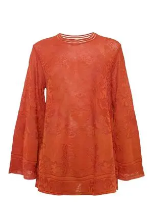 Missoni Knit Floral Sweater - Orange