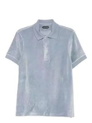 TOM FORD Button-up Polo Shirt - Blue