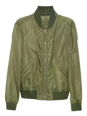 TOM FORD Silk Poplin Bomber Jacket - Green
