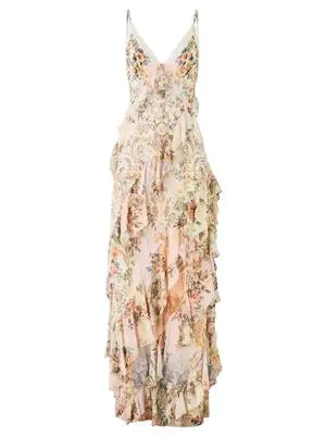 Camilla Floral Ruffled Dress - Neutrals