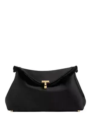 TOTEME Mini T-lock Frayed Clutch - Black