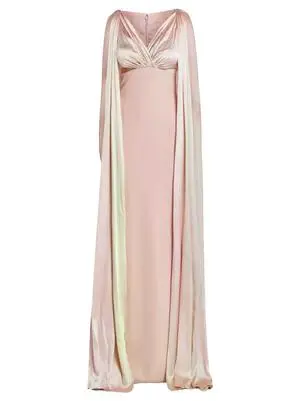 RHEA COSTA Twisted Cape Dress - Pink