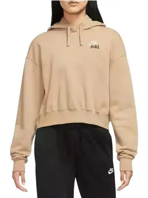 NIKE Oversized Cropped Pullover Hoodie