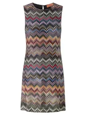 Missoni Chevron Pattern Mini Dress - Brown
