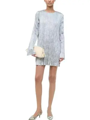 Staud Kona Textured Mini Dress - Silver