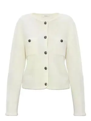 GESTUZ Buttoned Textured Cardigan - Neutrals