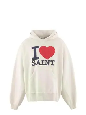 SAINT MXXXXXX Slogan Print Hoodie - White