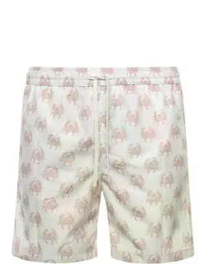 Eleventy Crab-print Swim Shorts - Neutrals