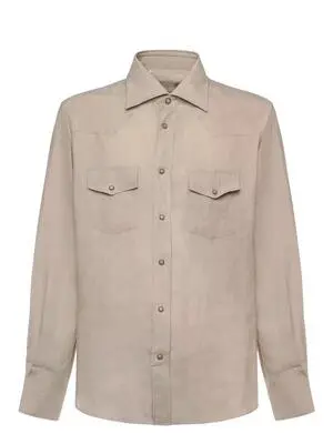 Eleventy Chest-pocket Shirt - Neutrals
