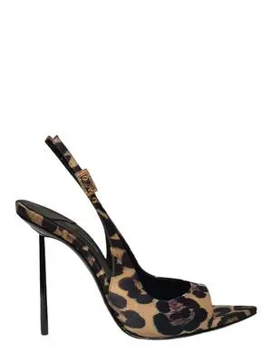 LE SILLA Leopard-print Heeled Sandals - Brown