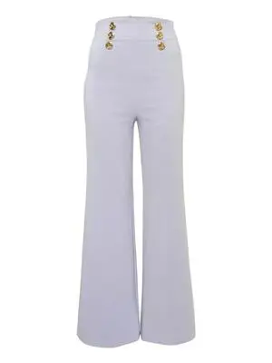 Elisabetta Franchi Button Detailed Flared Trousers - Purple