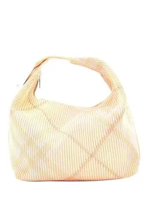 Burberry Peg Handle Knit Check Hobo Bag - Multicolour