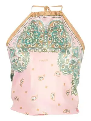 Pinko Paisley-print Scarf-style Top - Pink