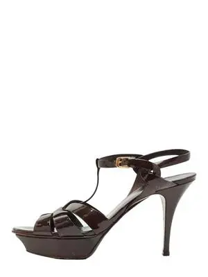 Saint Laurent Tribute Platform Sandals - Brown