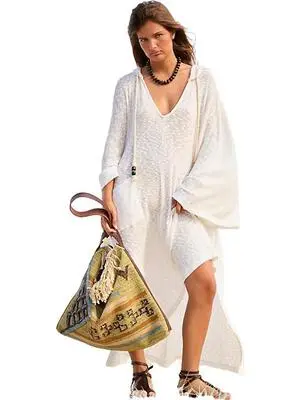 Free People Super Slub Poncho - Ivory