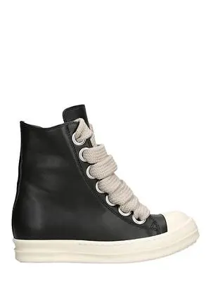 Rick Owens Jumbo Lace Leather High-top Trainers - Black