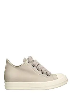 Rick Owens Jumbo Lace Low Leather Trainers - Bone