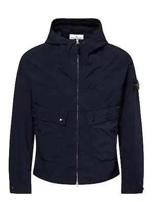 Stone Island Light Compact Touch Poly-tc Hooded Woven Jacket - Navy Blue