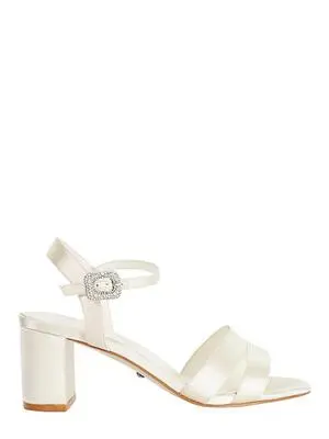DUNE Satin Heeled Sandals - Ivory Satin