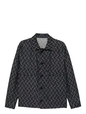 Tagliatore Chest-pockets Patterned Shirt Jacket - Blue