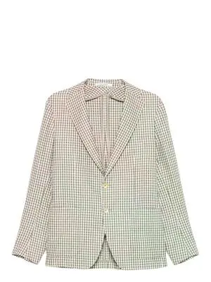 Tagliatore Gingham-pattern Single-breasted Blazer - Neutrals