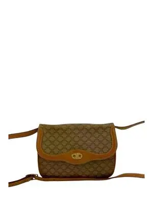 Celine 2002 Macadam Coated Canvas Crossbody Bag - Brown