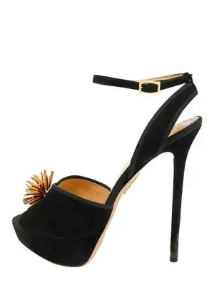 CHARLOTTE OLYMPIA Suede Platform Sandals - Black