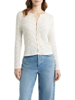 Rails Cyrah Stretch Lace Cardigan - Ivory