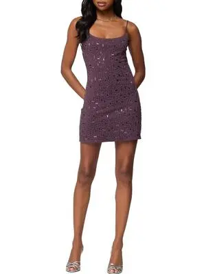 EDIKTED Embellished Strappy Back Minidress - Purple